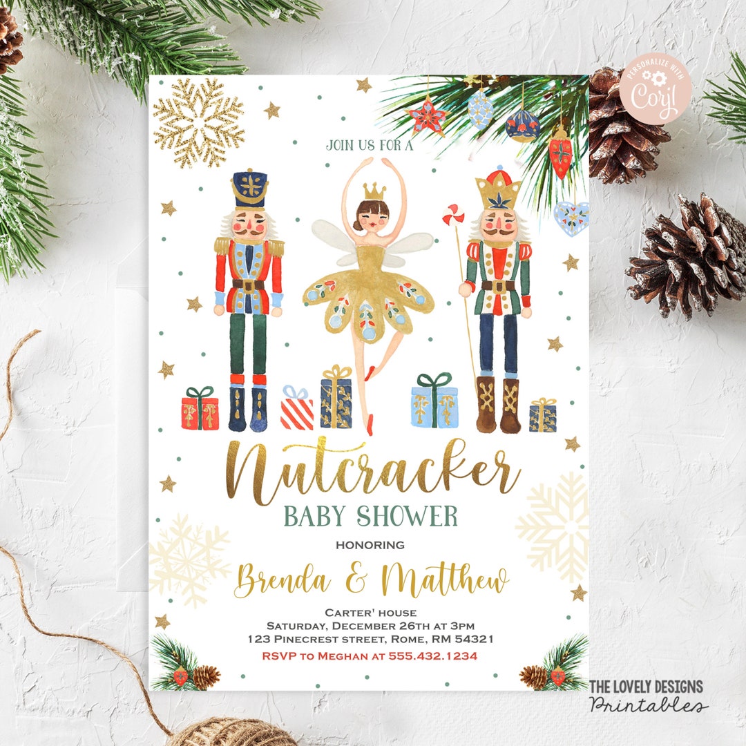 EDITABLE Nutcracker Baby Shower Invitation Nutcracker Land of Sweets ...