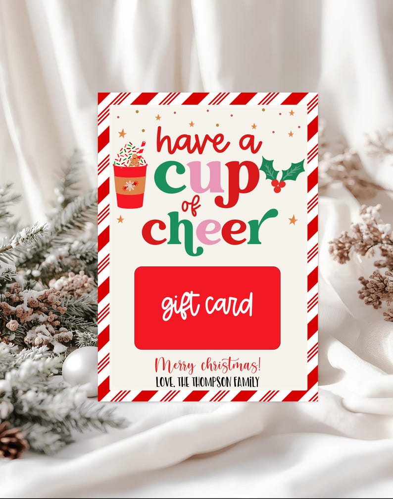 Christmas Coffee Gift Card Holder Printable, Teacher Christmas Gift ...