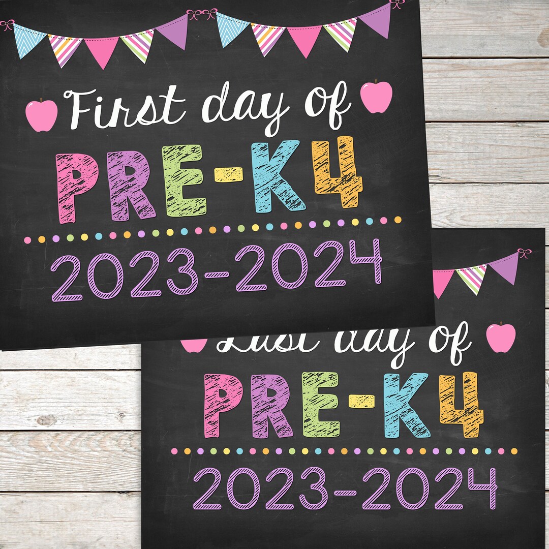 First Day and Last Day of Pre K4 Printable INSTANT DOWNLOAD - Etsy