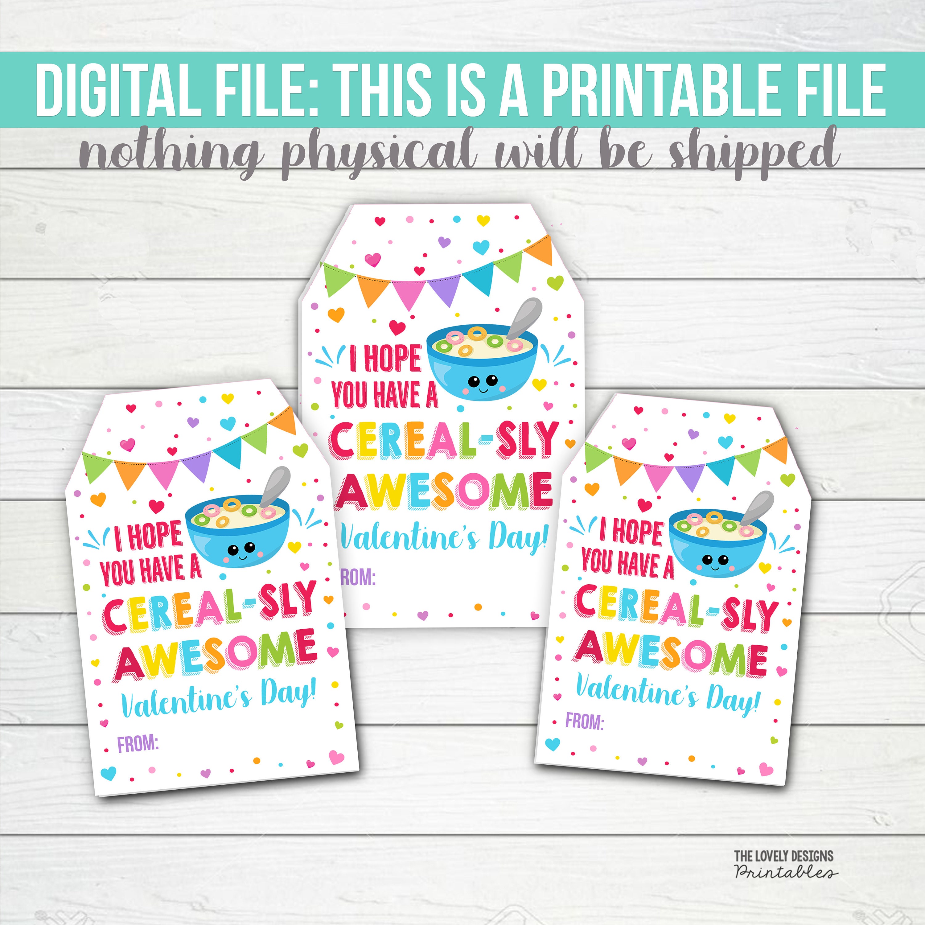 Cereal Valentine Tag, Cereal-sly Awesome Valentine's Day Cereal Tag ...