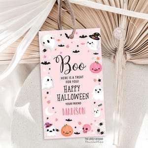 EDITABLE Spooky Halloween Favor Tag Boo Halloween Birthday Tag Cute ...