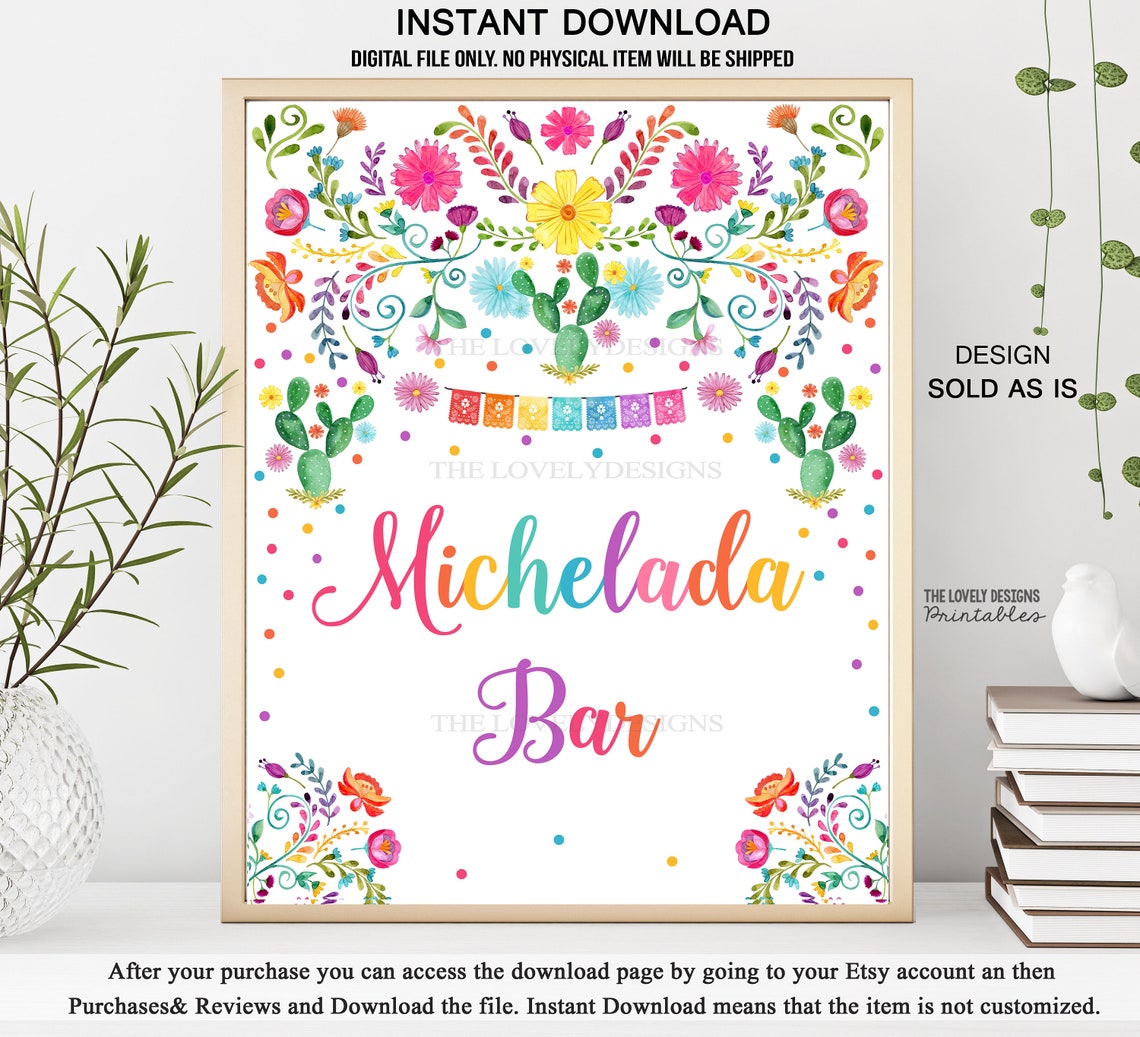 Fiesta Michelada Bar Sign Fiesta Mexican Party Sign Fiesta - Etsy
