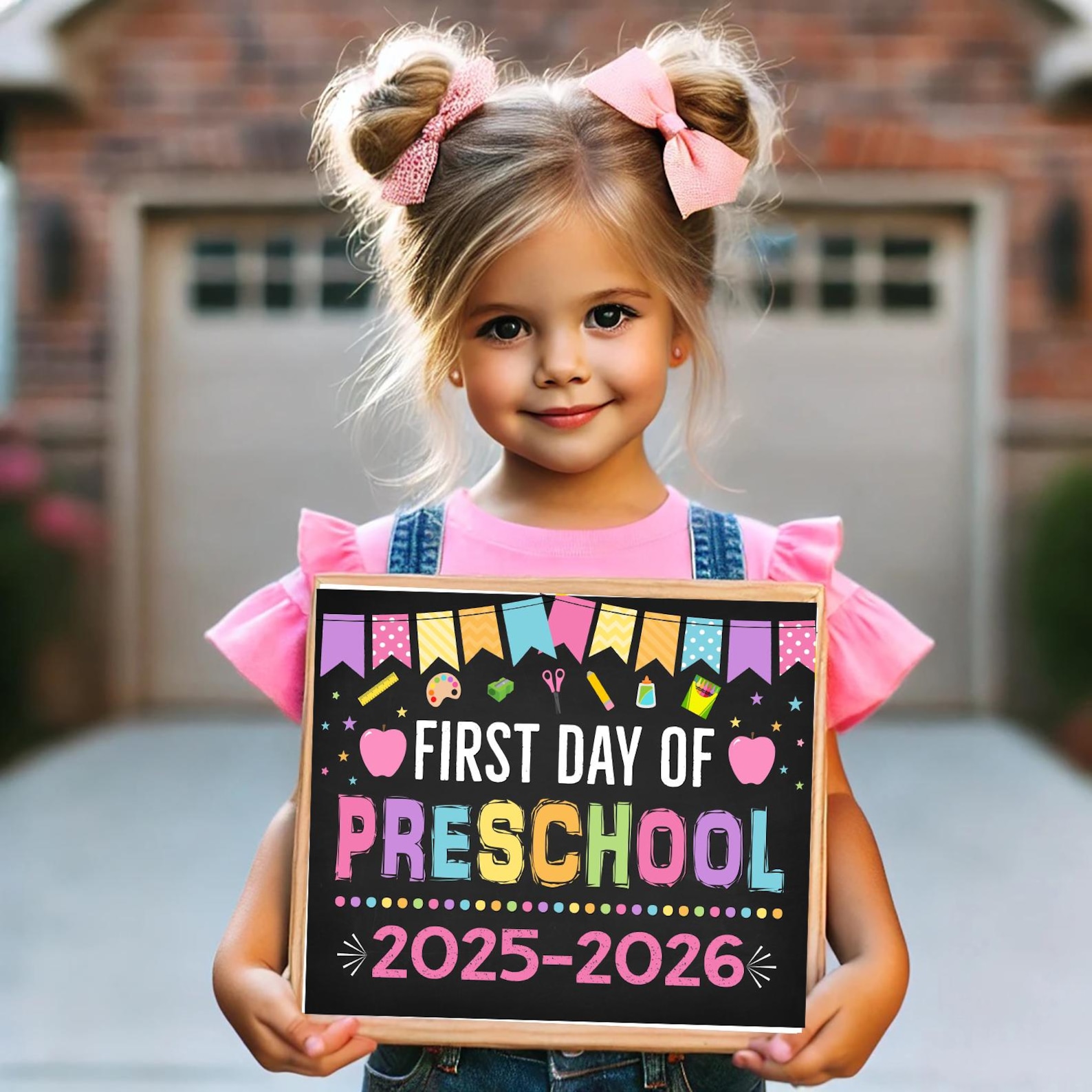 Girl First Day of Preschool Sign, First Day of Preschool, INSTANT ...