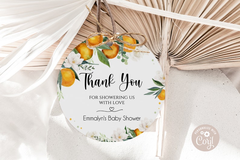 EDITABLE Orange Gift Tag 2.5 A Little Cutie is on the - Etsy