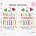 Valentine Puzzle Candy Building Blocks Gift Tag I Love You to Pieces ...