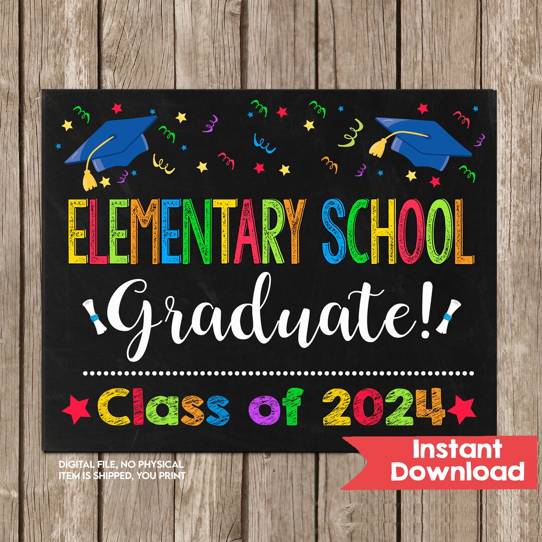 Signo de GRADUACIÓN de la escuela primaria, Graduado de la escuela ...