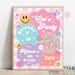 EDITABLE Welcome Sign Checkered Smile Face Sign Retro Groovy Birthday ...
