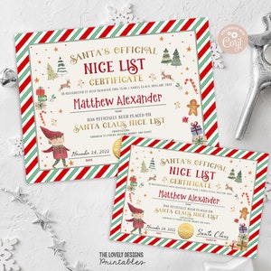 Editable Santa Claus Official Nice List Certificate Letter From Desk ...