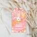 Editable Groovy Gift Tag Groovy Birthday Rainbow Tricolor Favor Tags ...