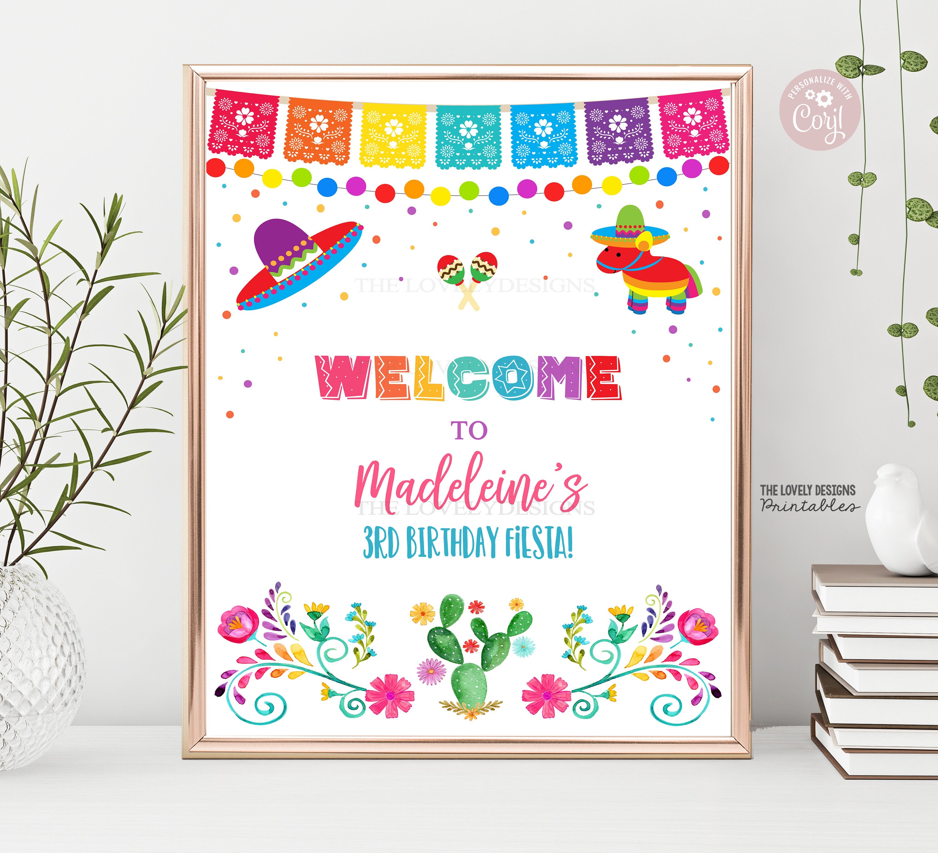 EDITABLE Fiesta Welcome Sign Piñata Fiesta Birthday Party Sign - Etsy