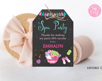 Spa Party Favor Tags - Etsy