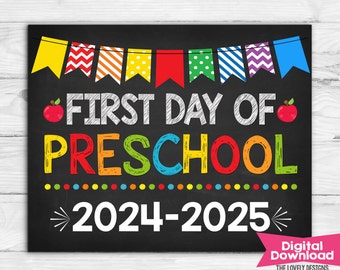 Back to School Sign Printable 2024-2025 | Chalkboard First Day of ...