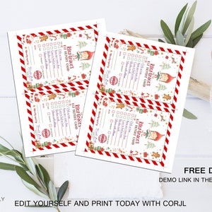EDITABLE Elf Report Card Christmas Girl Elf Official Report Card Santa ...