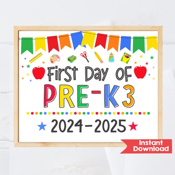 First Day of Pre K - Etsy