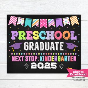 Girl PRESCHOOL GRADUATION Sign, Preschool Graduate,last Day of ...