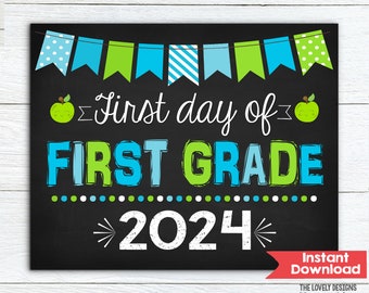 First Day of 1st Grade Sign First Day of First Grade School Sign ...