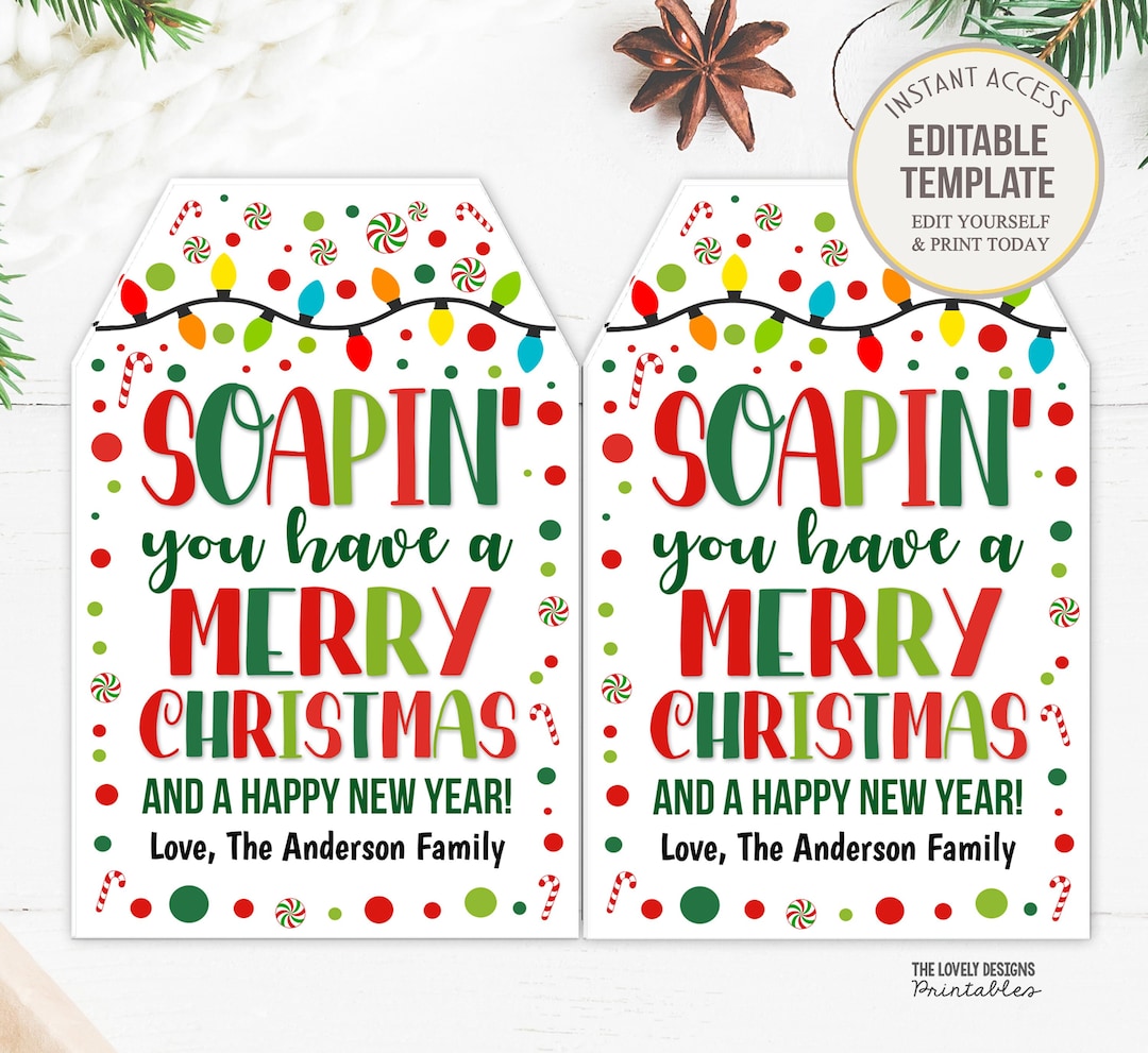 Soapin You Have a Merry Christmas Tags Holiday Soap Gift Appreciation ...