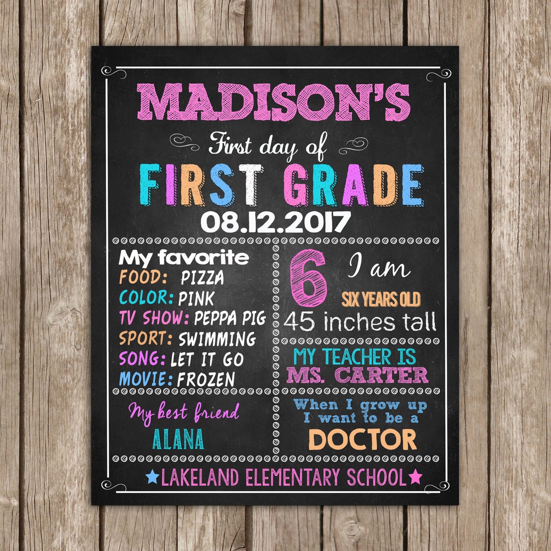 First Day of School Sign Pastel ANY GRADE , Back to School Sign ...