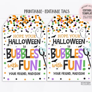 Bubbles Gift Tag, Halloween is Bubbles of Fun Halloween Tag ...