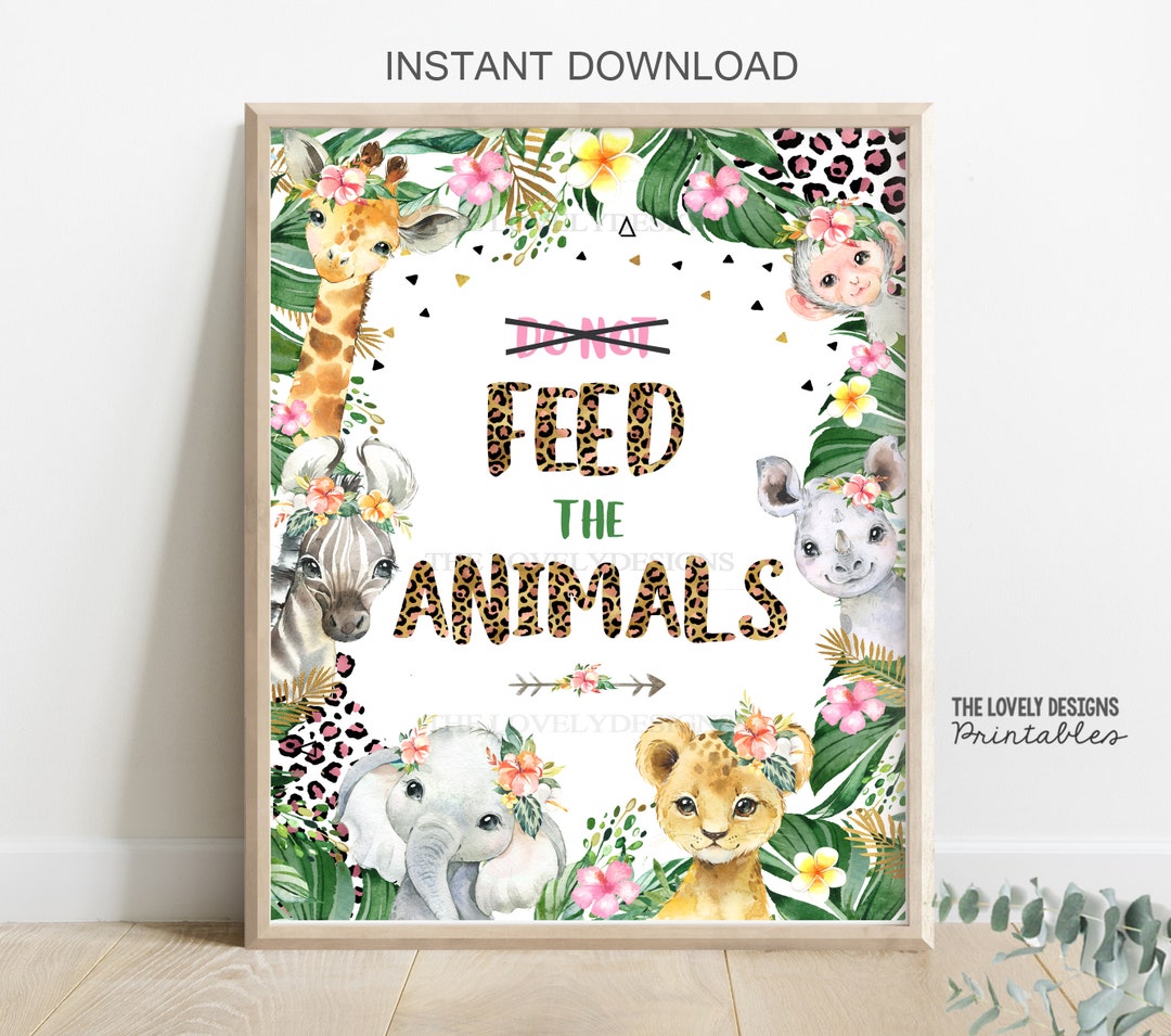 Do Not Feed the Animals Sign Jungle Birthday Sign Jungle Leopard Print ...