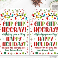 Christmas Chips Gift Tag Template, Printable Chip Chip Hooray Cute ...