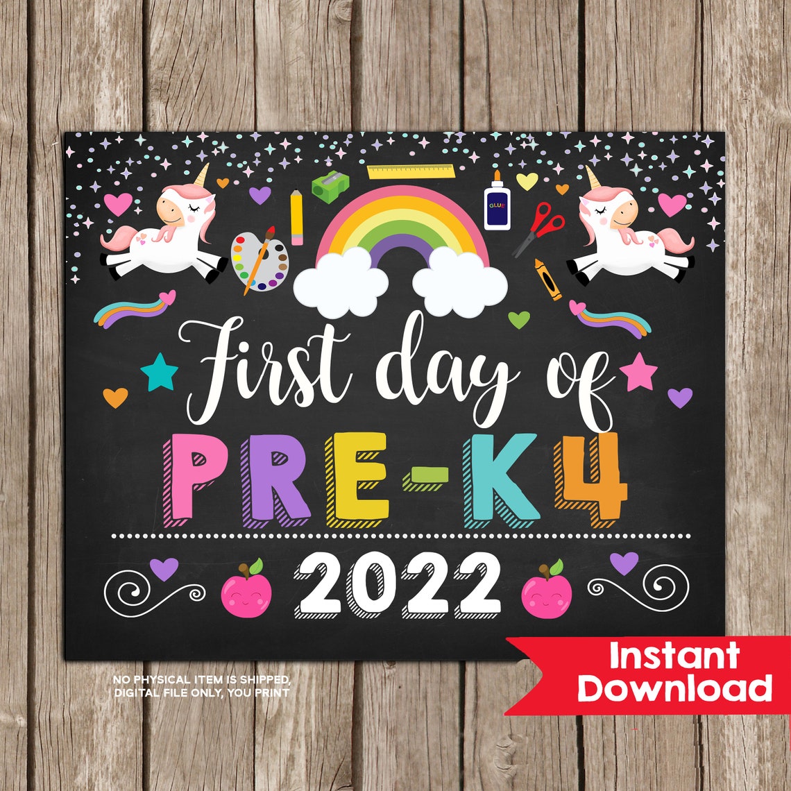 Unicorn First Day of Pre-k4 Sign Girl First Day of Pre-k4 - Etsy