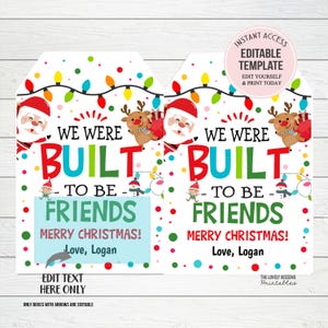 We Were Built to Be Friend Tag Christmas Gift Tag Building Blocks Gift ...