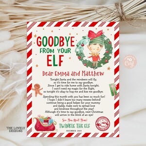 EDITABLE Elf Goodbye Letter Departure Goodbye From Your Elf - Etsy