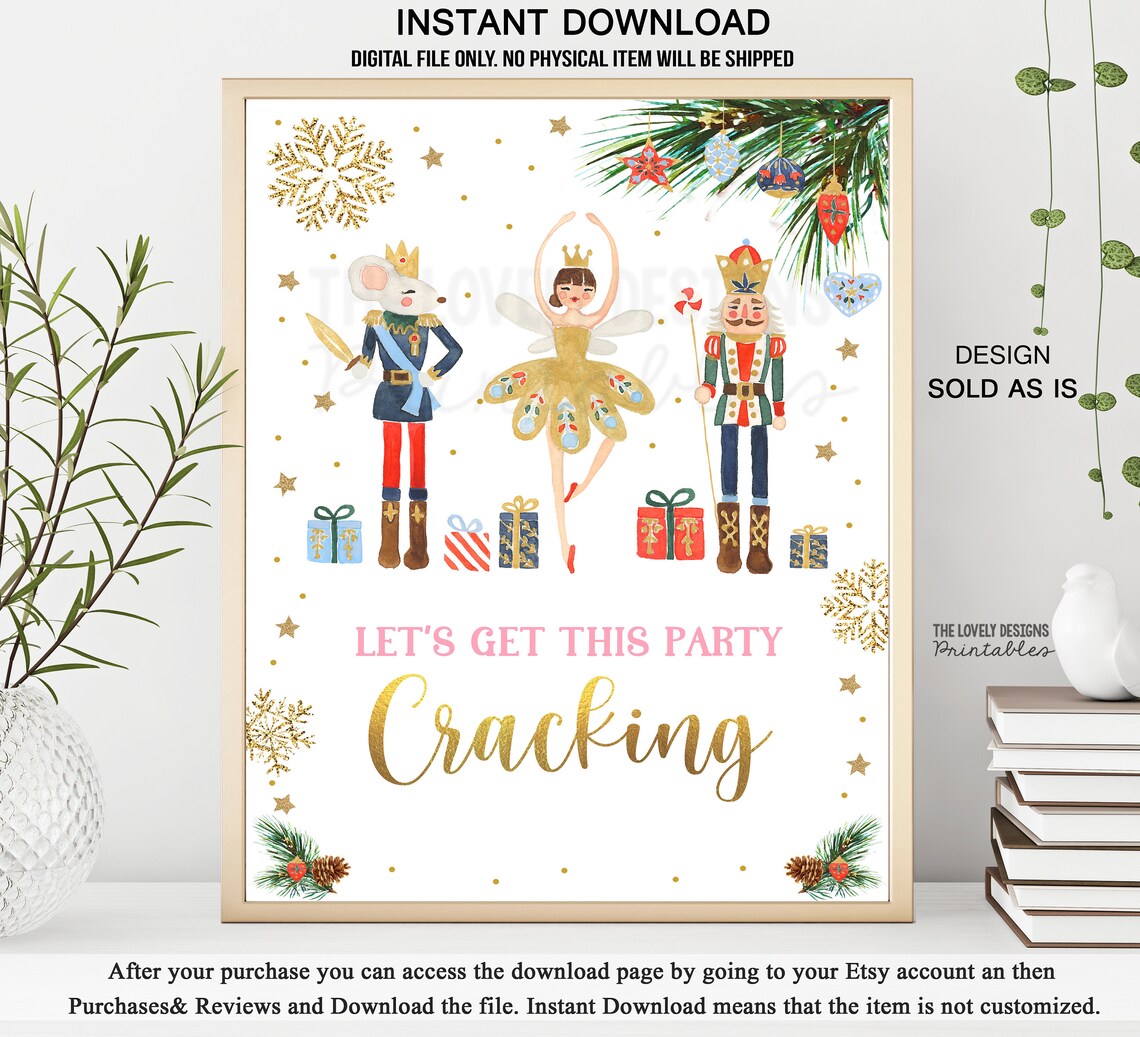 Lets Get This Party Cracking Sign Nutcracker Birthday Party - Etsy