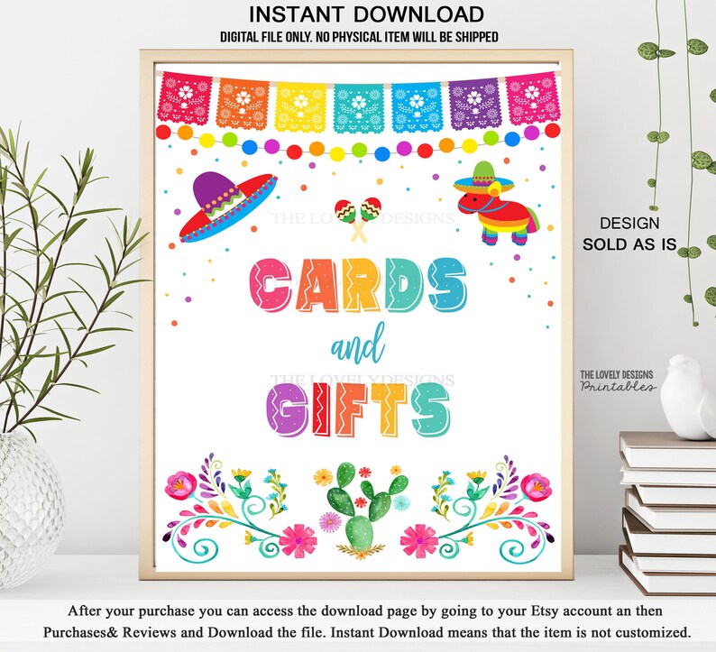Fiesta Cards and Gifts Sign Piñata Fiesta Girl Birthday Party - Etsy