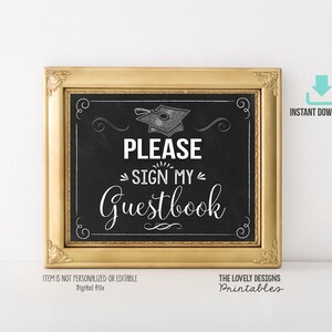 Graduation Guestbook Sign, Graduation Party Printable Sign, Graduation ...
