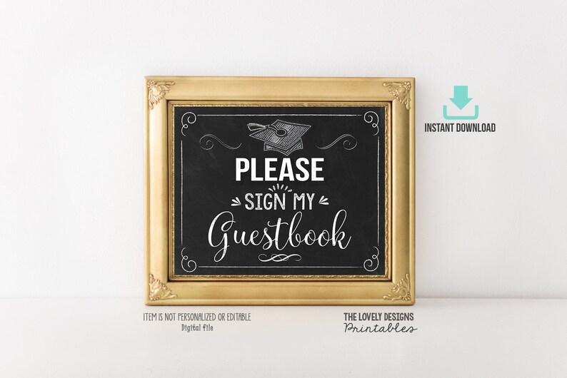 Graduation Guestbook Sign Graduation Party Printable Sign - Etsy