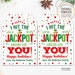 Hit the Jackpot Working With You Christmas Gift Tag Lotto Lottery ...