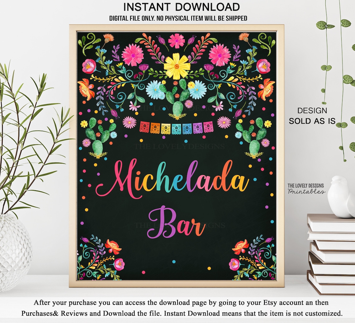 Fiesta Michelada Bar Sign Fiesta Mexican Chalkboard Fiesta - Etsy