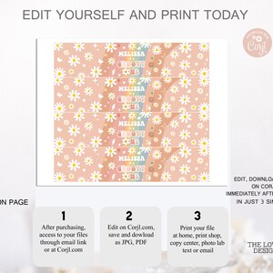 EDITABLE Groovy One Bottle Label Groovy 1st Birthday Daisy Rainbow ...