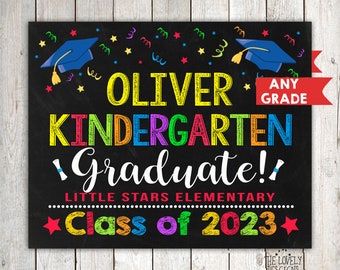Kindergarten Graduation Sign Last Day of School Printable - Etsy