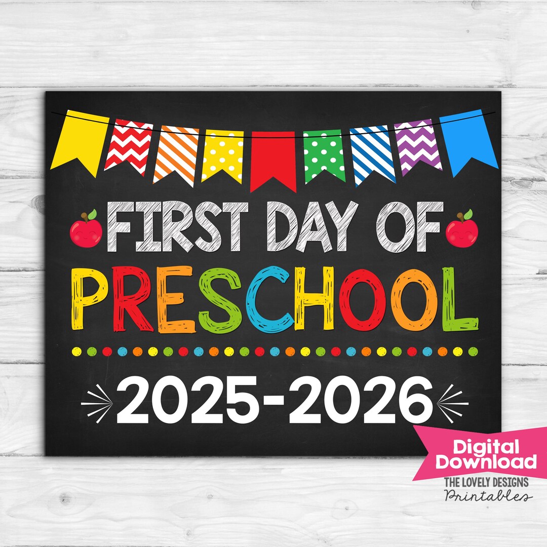 First Day of Preschool Sign, My First Day of Preschool, INSTANT ...