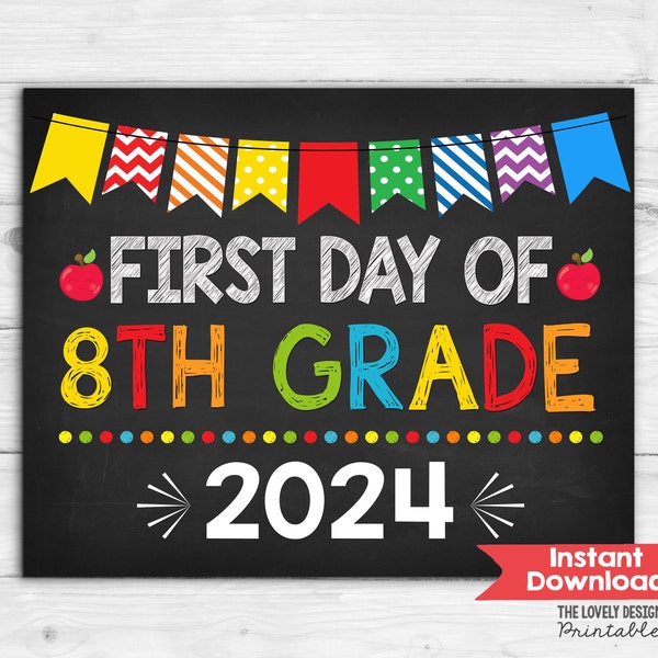 First Day 8th Grade - Etsy