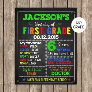 First Day of School Sign Pastel ANY GRADE , Back to School Sign ...