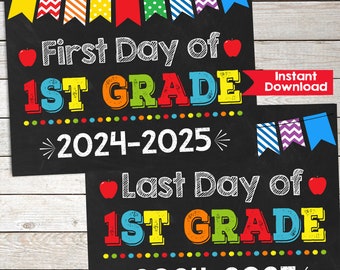 First Day of 1st Grade Sign Printable INSTANT DOWNLOAD Photo Prop First ...