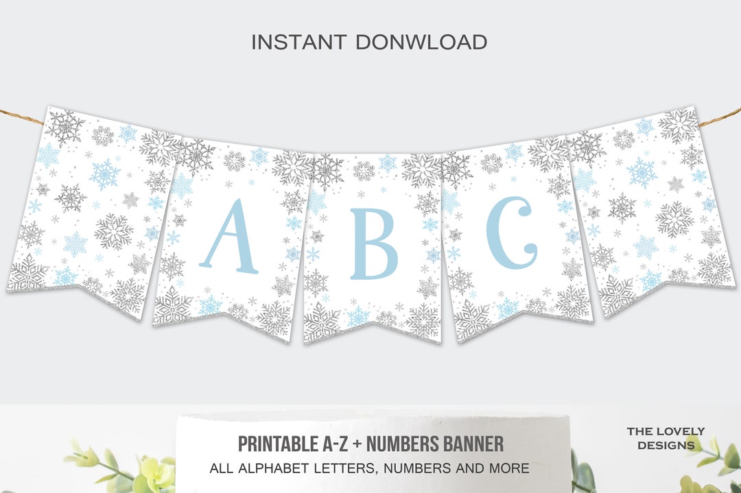 Winter Banner A-Z Alphabet Numbers Winter Wonderland Bunting Banner ...