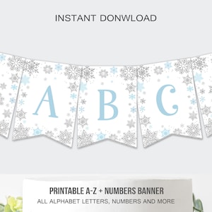 Winter Banner A-Z Alphabet Numbers Winter Wonderland Bunting Banner ...