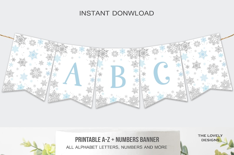 Winter Banner A-Z Alphabet Numbers Winter Wonderland Bunting - Etsy