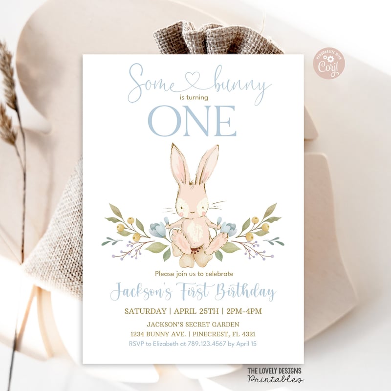 Bunny Party Invitation - Etsy
