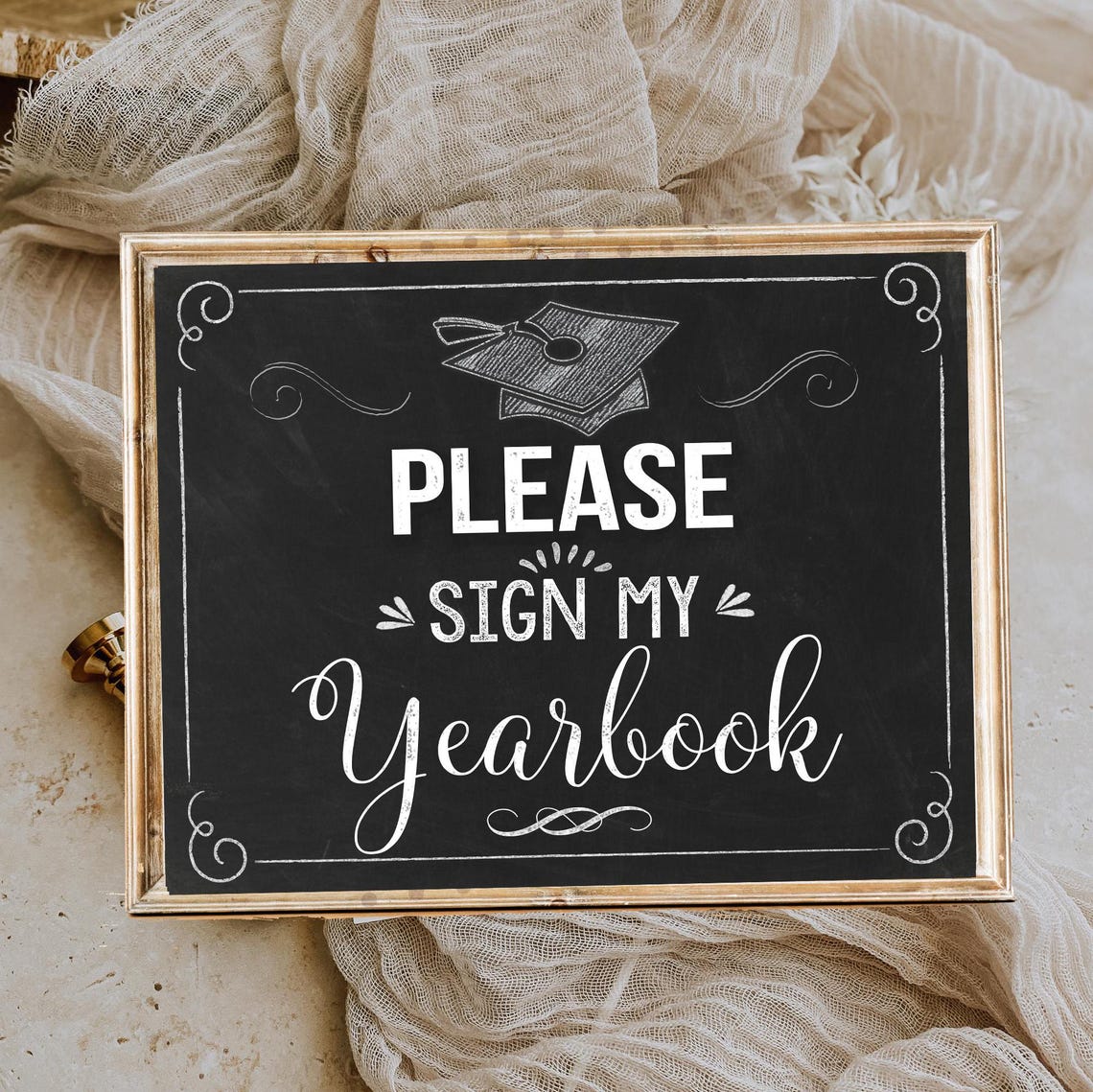 Graduation Yearbook Sign, Graduation Party Printable Sign, Graduation ...
