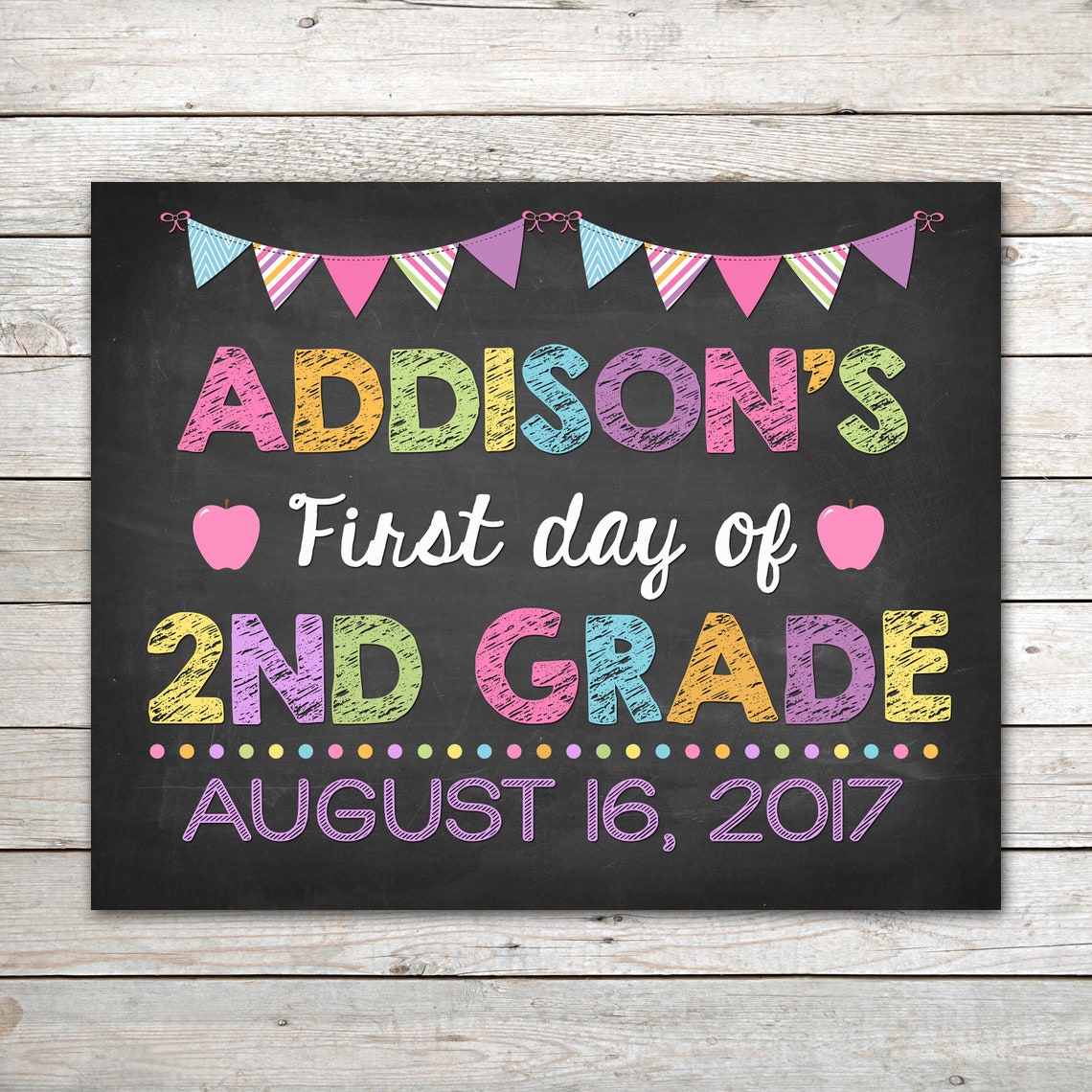 First Day of School ANY Grade Pastel Colors Chalkboard Photo - Etsy