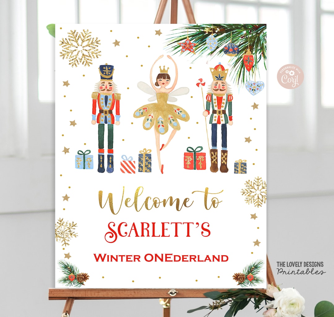 Nutcracker Welcome Sign EDITABLE Template Nutcracker Birthday Poster ...
