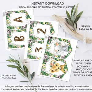 Leopard Print Banner A-Z Alphabet Numbers Leopard Print Birthday ...