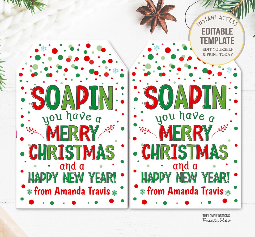 Soapin You Have a Merry Christmas Tags Holiday Soap Gift Appreciation ...