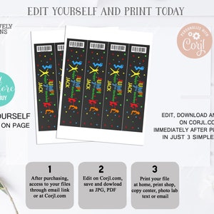 Editable Jump Bottle Label Jump Birthday Trampoline Label Bounce House ...